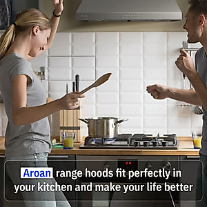 AROAN 30 inch Under Cabinet Range Hood with 900 CFM, Slim Stainless Steel Vent Hood for Kitchen with 4 Speed Soft Touch Switch, Reusable Aluminum Mesh Filters, Adjustable LED Lights (ANC02-30A)