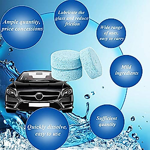 Boao 100 Pieces Car Windshield Glass Concentrated Washer Tablets Solid Car Effervescent Tablets Glass Solid Wiper Cleaning Tablets for Car Kitchen Window