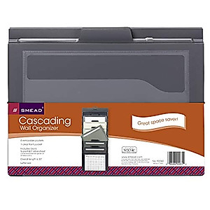 Smead Cascading Wall Organizer, 6 Pockets, Letter Size, Gray/Neutral Pockets (92061)