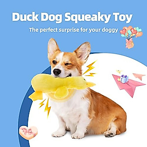 Mihachi Plush Squeaky Dog Duck Toys - Stuffed Pet Toy Duck Interactive Gifts for Dog Birthday Dogs Puppy Biting Chew Toys - for Medium and Large Dogs