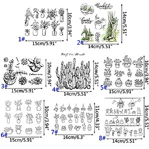 Flower Pot Silicone Clear Stamps for Card Making Scrapbooking Embossing DIY Craft Album Decoration Rubber Seal Stamps Silicone Stamps