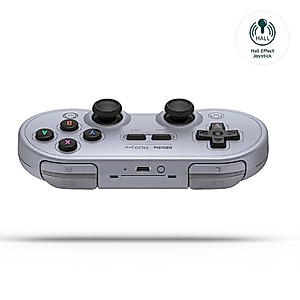 8Bitdo SN30 Pro Bluetooth Controller, Hall Effect Joystick Update, Compatible with Switch, PC, macOS, Android, Steam Deck & Raspberry Pi (Gray)