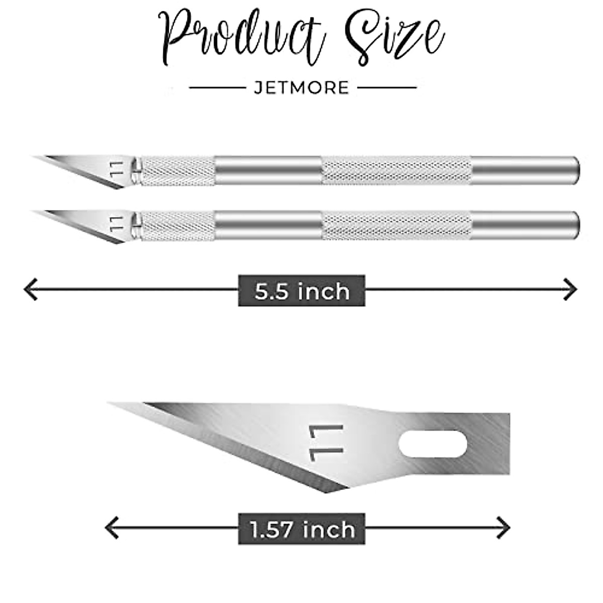 Jetmore 72 Pack Craft Knife Exacto Knife, Steel Hobby Knife Precision 2 Handles Knifes with 70pcs #11 Hobby Knife Blades with Storage Case, Craft Knife Kit for DIY, Art Work, Cutting, Carving