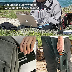 H124 HOWEASY 88wh Portable Power Station,120W power station Lithium Battery Power with 2 110V AC Socket LED Light for Camping