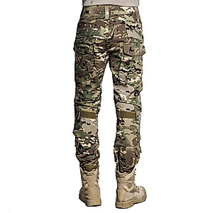 SINAIRSOFT Tactical Pants Shirt with Knee Pads Army Airsoft Combat BDU Pants Shirt Multicamo