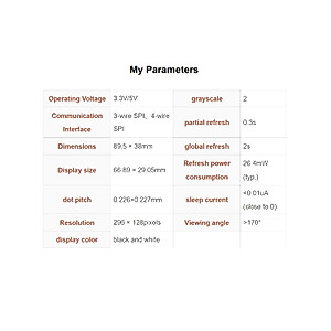 2.9inch e-Paper Display Module, 296x128 Resolution 3.3V/5V Two-Color epaper Display E-Ink Screen Module SPI Interface Compatible with Raspberry Pi/Arduino/Jetson Nano,Support Partial Refresh