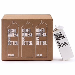 Boxed Water 16.9 oz. (12 Pack) – Purified Drinking Water in 92% Plant- Based Boxes – 100% Recyclable, BPA-Free, Refillable/Reusable Cartons – More Sustainable than Plastic Bottled Water