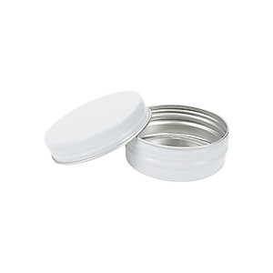 Mcredy Tin Metal Round Aluminum Can,White,1oz/30ML，Set of 12