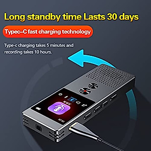 JHSNOEL 64GB Digital Voice Recorder:One-Key Recording Password Protection 28 Hours of Continuous Recording is Possible MP3 Player for Lectures Meetings Interviews,Device with Playback,Variable Speed