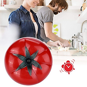 Tomato Shaped Mechanical 60 Minutes Countdown Timer Kitchen Cooking & Baking Helper Count Up Down Magnetic Timer Clock with Alarm Fast Setting(6.3x4.5cm)