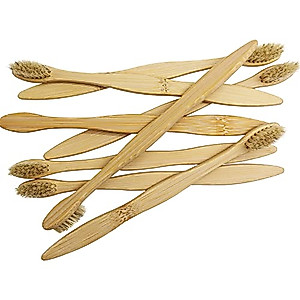 N-amboo Bamboo Toothbrush Boar Bristles 100% Biodegradable and Natural 8 Pieces of One Pack