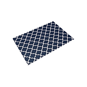 Outdoor Patio Rug Moroccan Tile Print Geometric Outdoor Rug Waterproof Floor Carpet Navy Blue Indoor Outdoor Area Rug Mats for Camping RV Picnic Balcony Porch Backyard Deck Beach