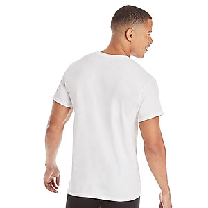 Hanes Mens Cotton, Moisture-wicking Crew Tee Undershirts, Multi-packs, White - 6 Pack, Large US