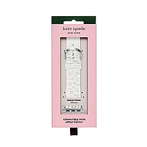 Kate Spade New York Silicone Band for 38/40mm Apple Watch Series 1-7 and SE, Color: Jelly Floral, Silver (Model: KSS0107)