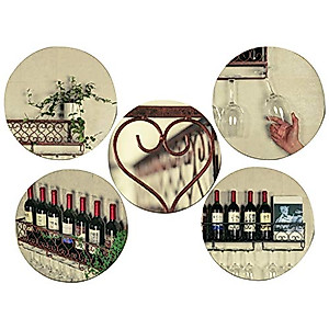 Stylish Simplicity Industrial Metal Wall-Mounted Wine Glass Holder Black Vintage Stylish Simplicity Champagne Glass Wine Glass Goblet Holder 80X20Cm Can Hold 16 Bottles of Wine Display Stand, PIBM