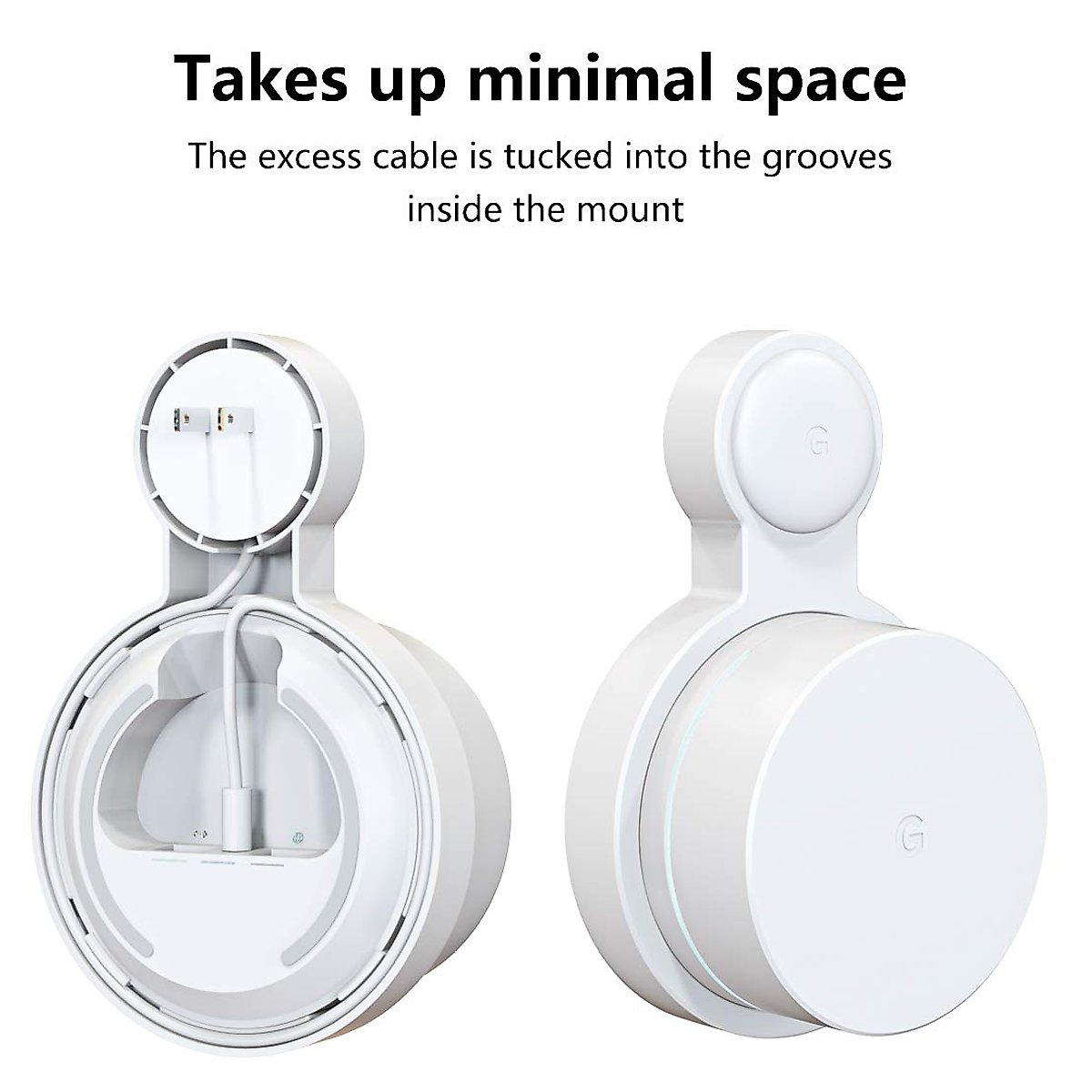 Outlet Wall Mount for Google WiFi AC1200, No Messy Wires Space Saving Easily Be Moved Outlet Mount for Google Mesh WiFi Router, Best Design for Winding Power Cord (1 Pack)