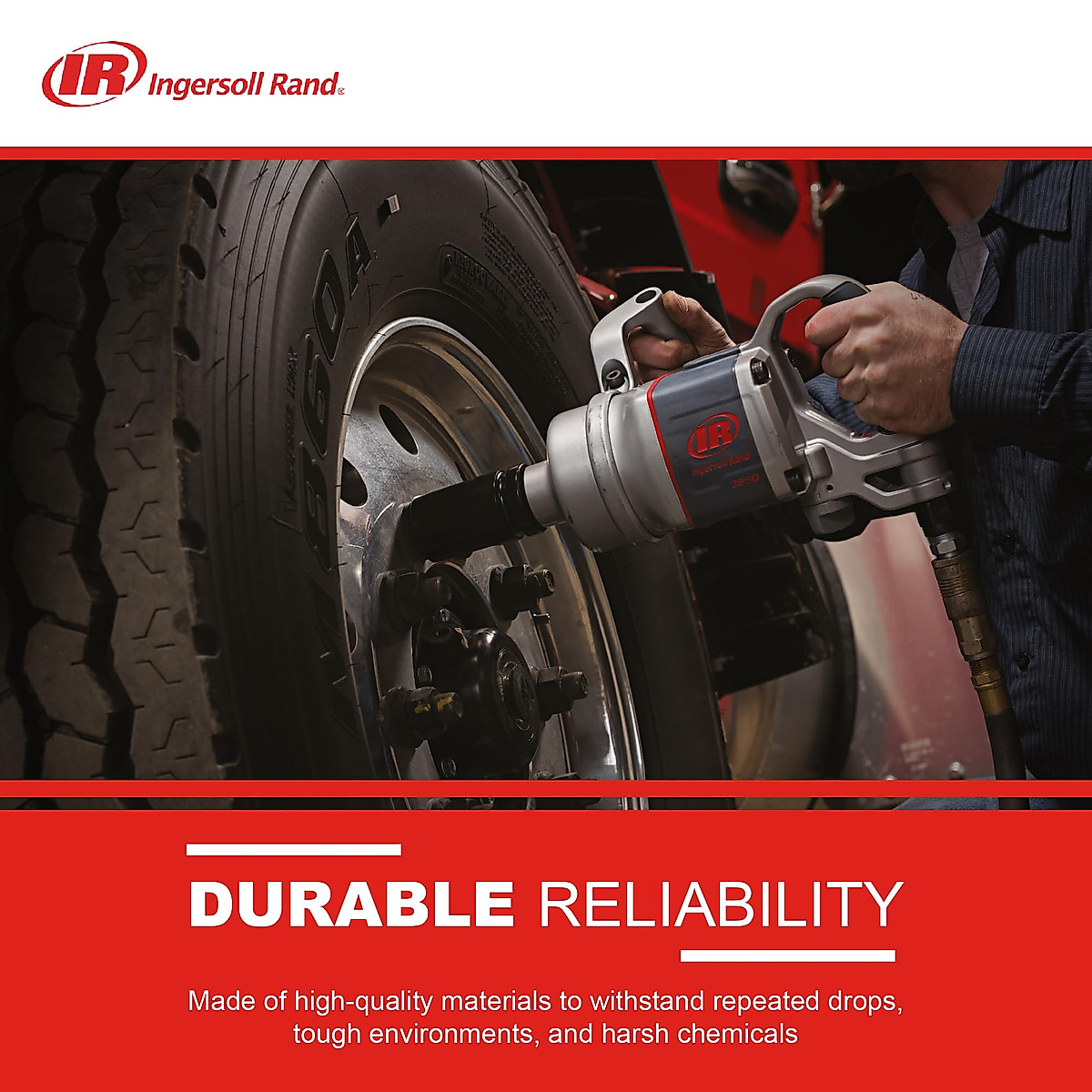 Ingersoll Rand 2850MAX 1" Air Impact Wrench, 2100 ft-lbs Max Torque, D-handle