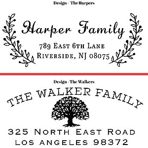 20 Designs to Choose!! Personalized - Address Stamp - Customized Stamp - Self-Inking Return Address Mail 3 Lines Custom Address Stamper - Black Red Blue Purple Green Ink - Wedding Invitation Stamp