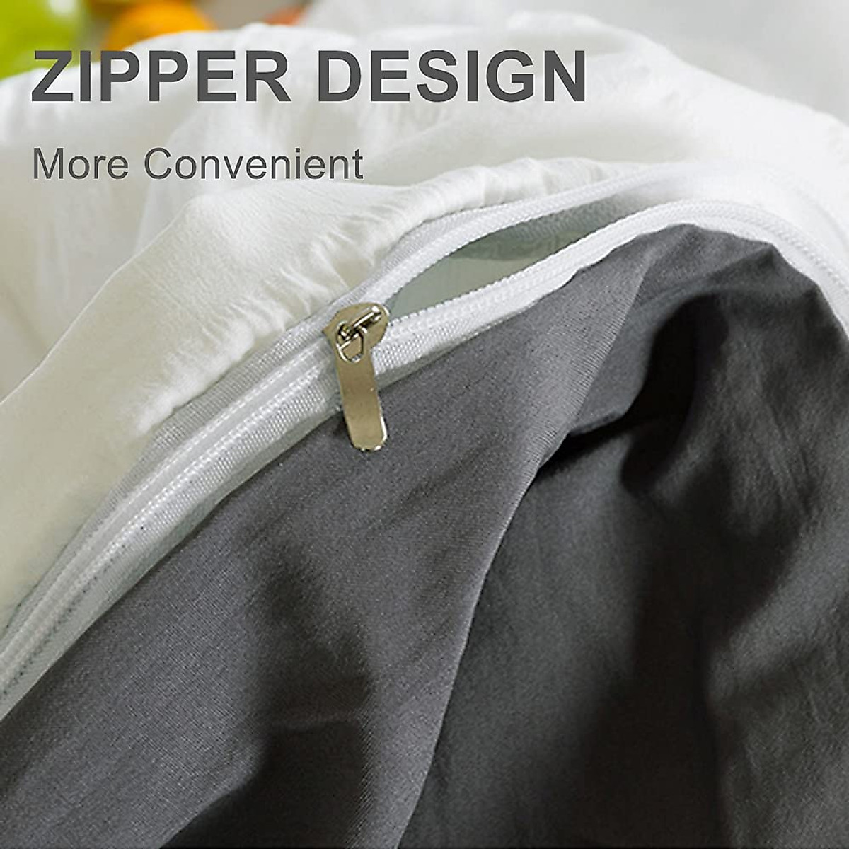 Xicennego 4 Piece Seersucker Duvet Cover Set, Princess Bedding Set, 1 Duvet Cover, 1 Washed Cotton Flat Sheets, 2 Pillowcases (King, Purple)