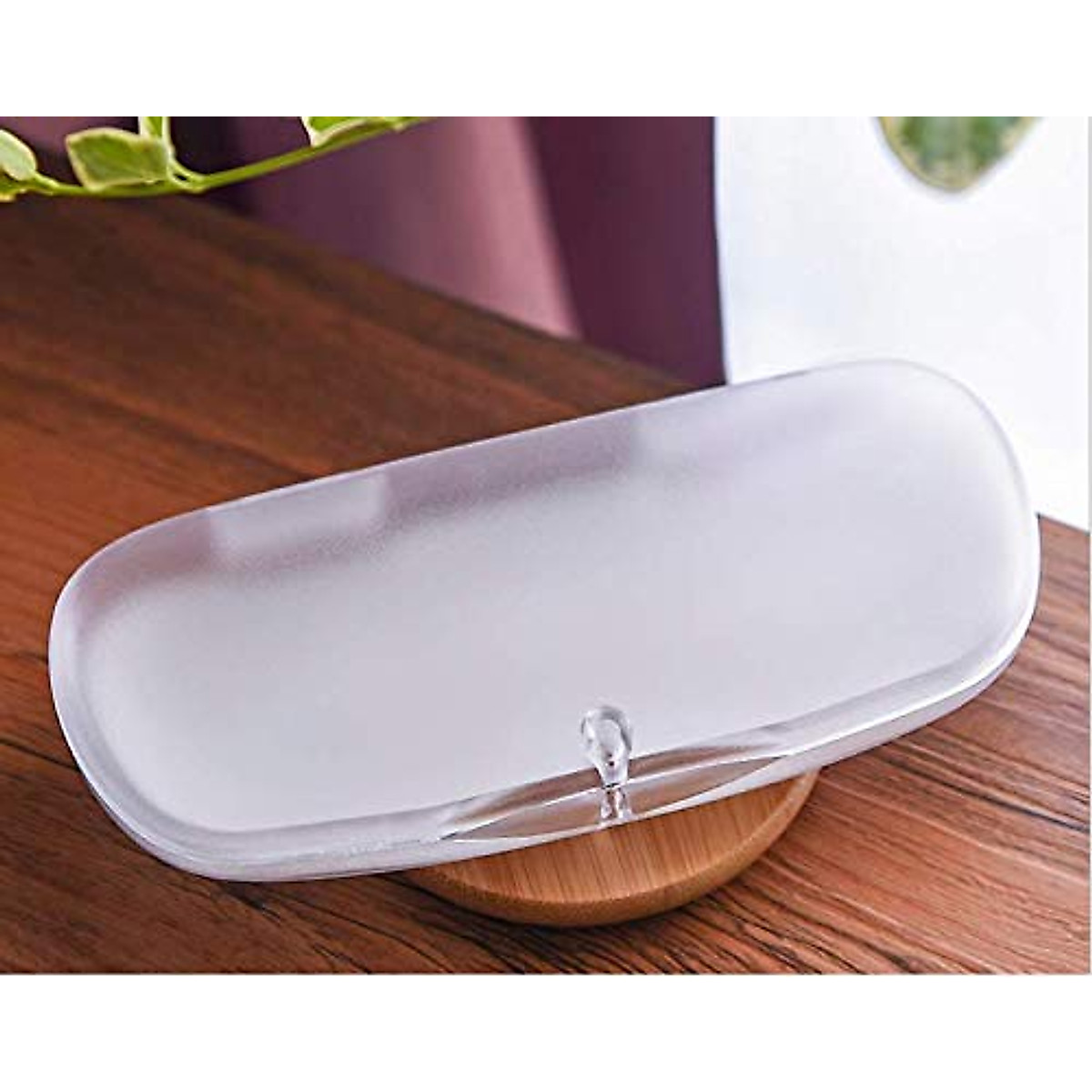 Chris.W Transparent Hard Eyeglasses Case Plastic Glasses Protective Case for Women Men, Magnetic Closure Spectacles Case, Pack of 2(White)