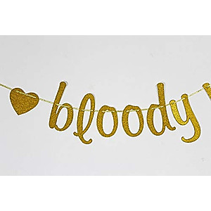 Bloody Mary Bar Banner Gold Glitter, Wedding Bar Bunting, Bridal Shower Party Decor, Engagement Decors, Bachelorette Sign, Birthday Party Decorations