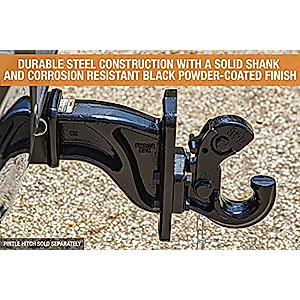 Buyers Products 3 Inch Pintle Hook Mount - 4 Position, 10 Inch Solid Shank (PM3109) , black