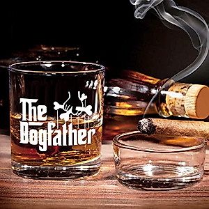The Dogfather Funny Whiskey Glass - Dog Lover Gifts for Men, Gag Unique Fathers Day Christmas Birthday Gifts for Dog Dads, Dog Owner, Men from Daughter, Son, Kids, Friends, Old Fashioned Glass, 11oz
