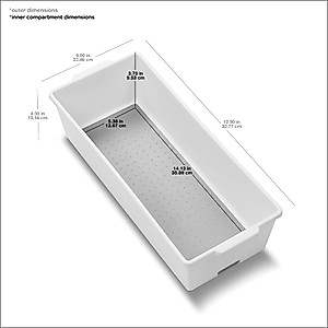 madesmart Antimicrobial Classic Large Deep Bin, Soft Grip, Non Slip Storage Organizer, Multi-Purpose Home Organization, EPA Certified, White, Pack of 6