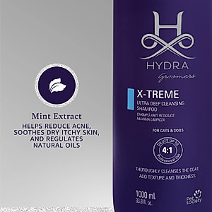 Hydra Professional X-Treme Clarifying Shampoo, Pet Shampoo for Dogs and Cats, Removes Oil and Grease, Suitable for All Breeds and Coat Types