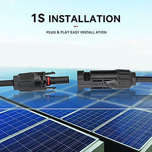 cenyb Solar Y-Branch Connectors 30A,DC 1000V 1 to 2 Parallel Adapter Wire Plug for Solar Panel (1Pair M/FF&F/MM)