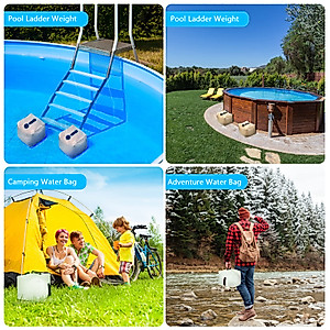 6 Pieces Swimming Pool Ladder Weights, Universal Plastic Pool Step Sandbag for Above Ground Pool Stairs, Fillable Anchor Bag Container for Swimming Entry System