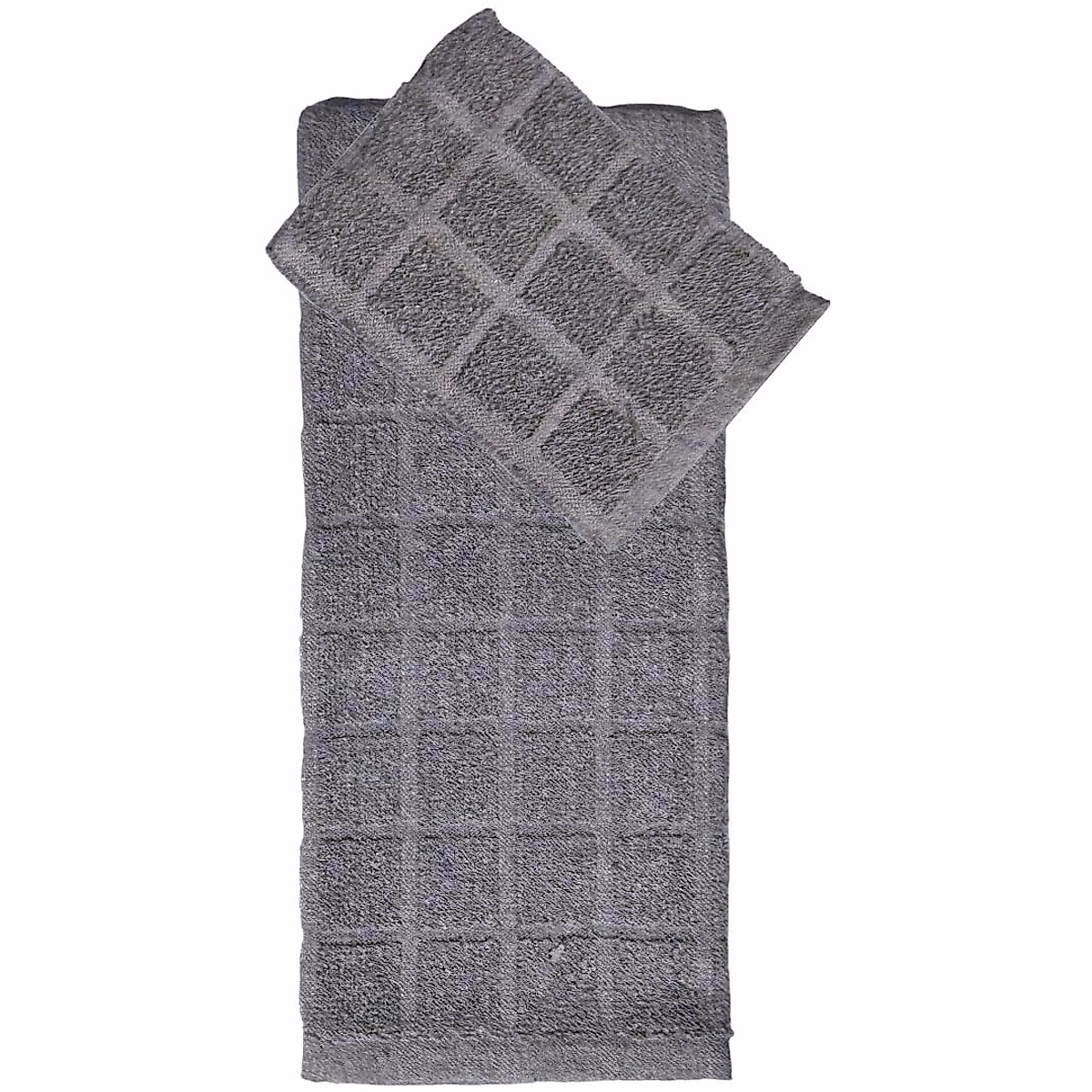 Set of 8, 100% Cotton Grey Window Panel Terry Kitchen Towel - 4 Kitchen Towels Size: 15 x 25 inch and 4 Dishcloths Size: 12 x 12 inch, Ultra Absorbent, Maximum Softness and Machine Washable.