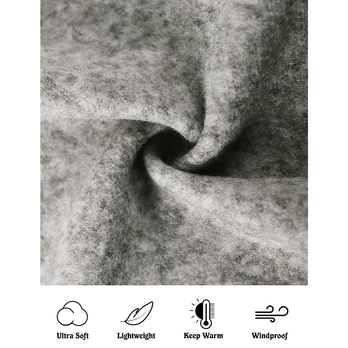 Dolcevida Fleece Jacket Women Long Sleeve Sweater Fleece Zip Up Speckled Jacket with Pockets (Light Grey Mix, M)