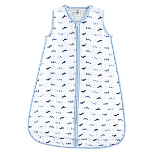 Luvable Friends Unisex Baby Sleeveless Muslin Cotton Sleeping Bag, Sack, Blanket, Airplanes Muslin, 12-18 Months