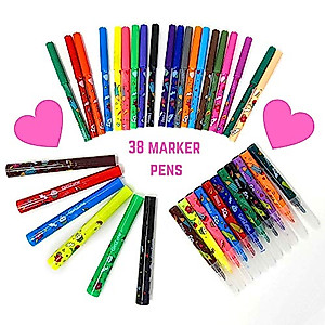 GirlZone Arts and Crafts Fruit Scented Markers and Pencil Case For Girls, Great Gifts For Girls