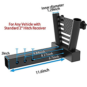 JUYEER Truck Flag Pole Mount Hitch Flag Pole Holder Heavy Duty Flag Pole Mount for Any Vehicle with Standard 2" Hitch Receiver, Hitch Flag Pole Mount for Pickup, Trucks, Trailer, SUV,Car etc