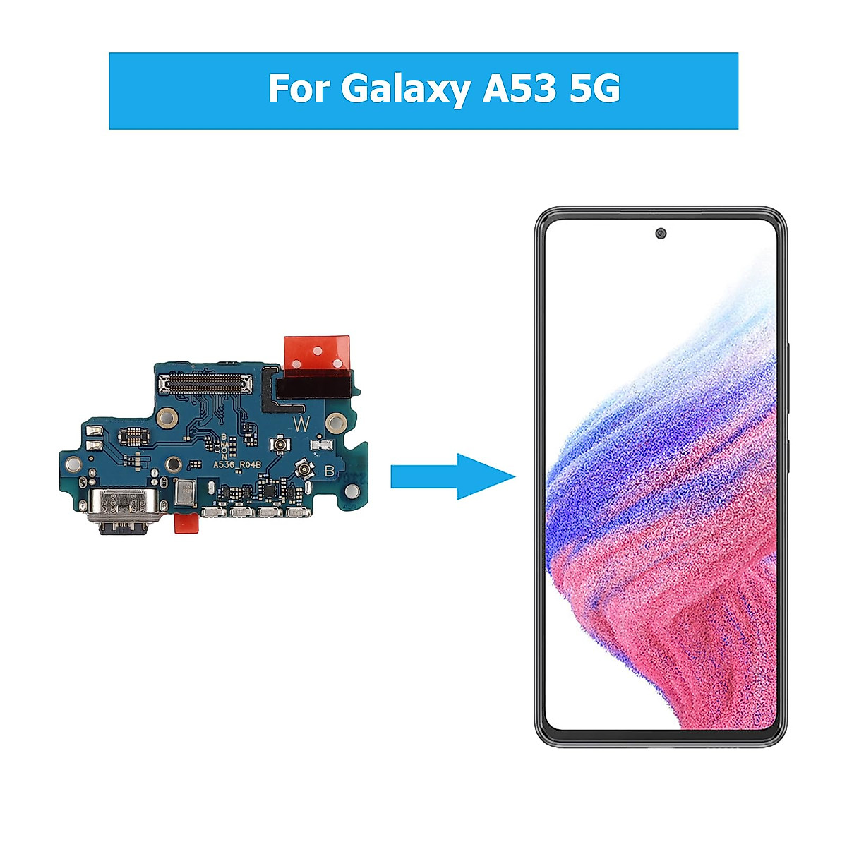 [New] Duotipa USB Charger Dock Connector for Samsung Galaxy A53 5G USB Charging Port Flex Cable Replacement for SM-A536U Charger Dock Board Connector.