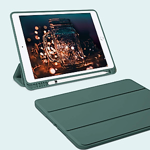 BENTOBEN Case for iPad Air 10.5" (3rd Gen) 2019 / iPad Pro 10.5" 2017 with Pencil Holder, Premium Protective Tablet Case Slim Soft TPU Back Smart Cover Auto Sleep/Wake for Apple iPad Air 3, Dark Green