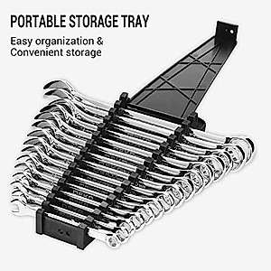 DEKOPRO Combination Wrench Set, Metric, 15-piece, 8-22mm, 12-Point, Chrome Vanadium Steel, with Plastic Tray