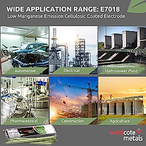 Weldcote Metals E 7018 Welding Rod 1/8 for Safer Welding, Low Manganese Emission Patented Stick Welding Rods (5 lbs) - Made in Israel