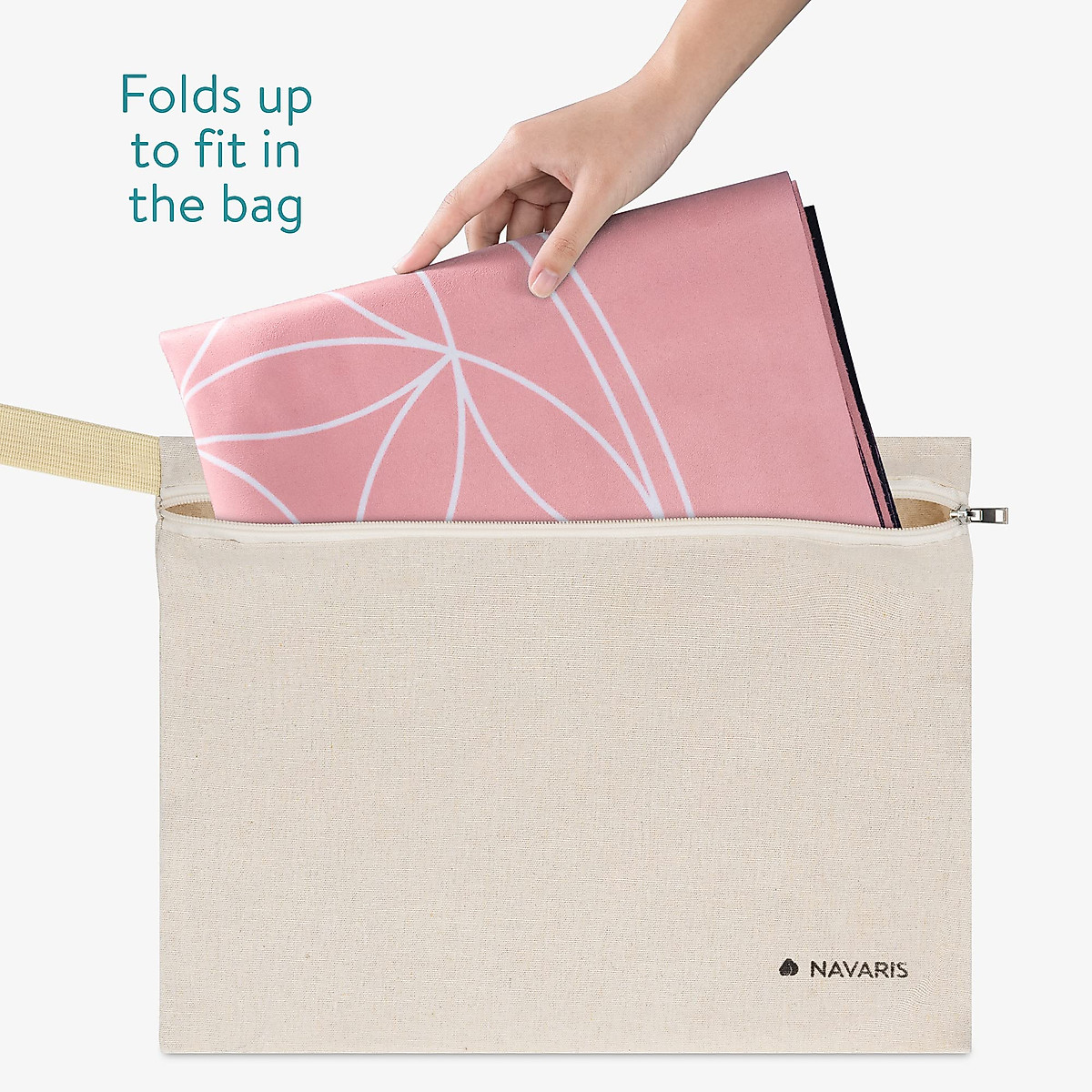 Navaris Foldable Yoga Mat for Travel - 1/16" (1.5mm) Thick Exercise Mat for Pilates, Workout, Gym, Fitness - Non-Slip Folding Portable Mat