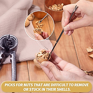 Hiware Pecan Nut Cracker and 2 Picks, Walnut Plier Opener Tool with Non-slip Handle