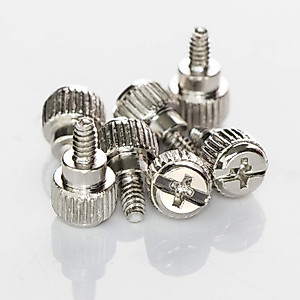VAPKER 50PCS 6#-32x6 M3.5 PC Computer Case Thumbscrews Thumb Screws Silver Zinc for Hard Drive Computer Case Motherboard Fan Power Graphics