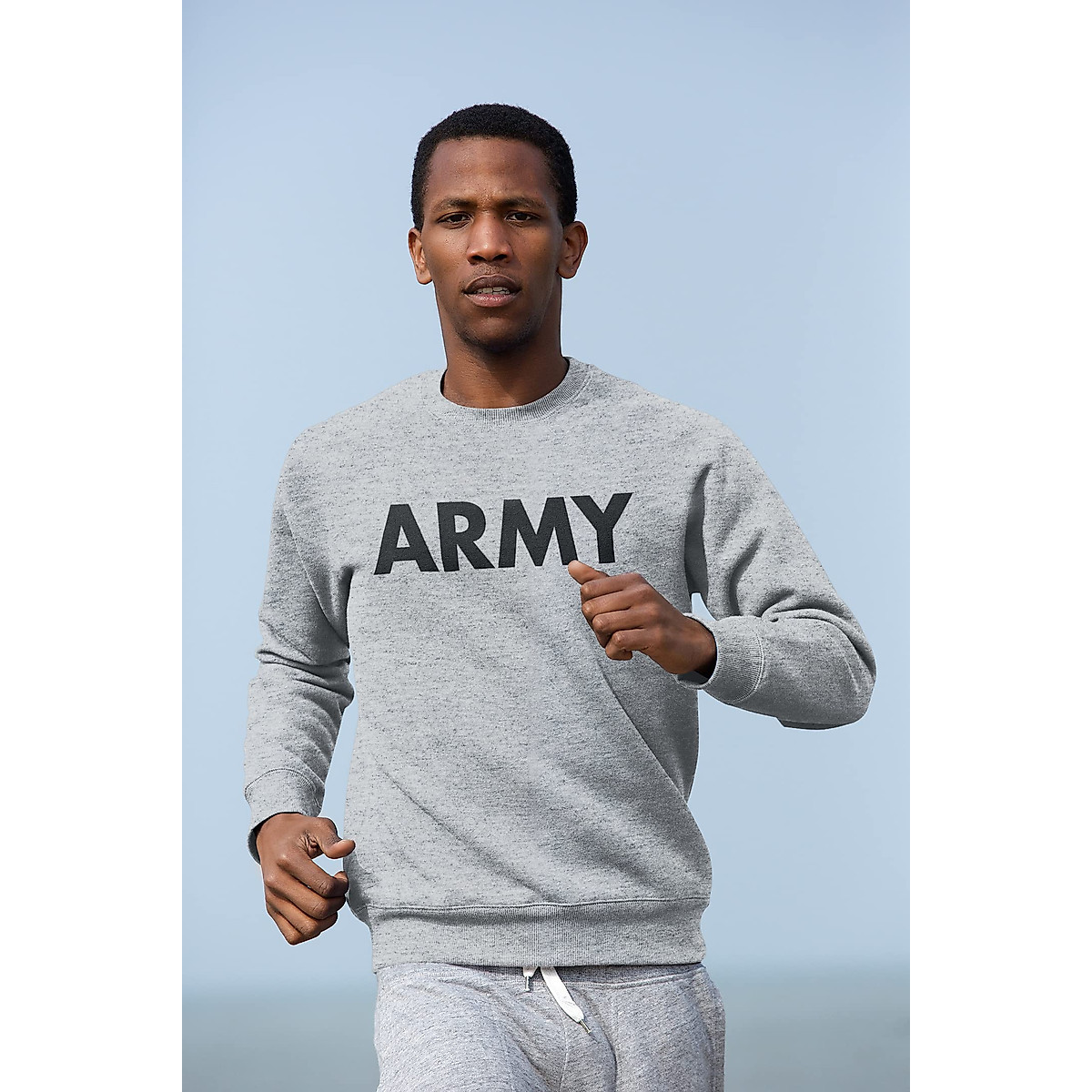 Promotion & Beyond Military Gear Army Training PT Crewneck Sweatshirt, M, H. Grey