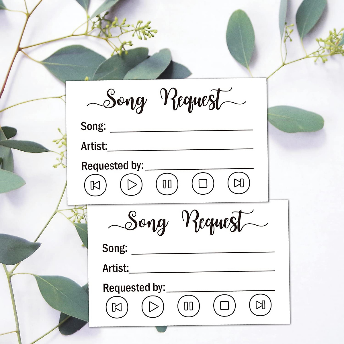 TENTADO 50 Song Request Cards for Wedding DJ, Prom, Party, Response Card, Plain RSVP kit for Wedding, Baby Bridal Shower, Birthday, Invitations, 3.5 X 2 inches