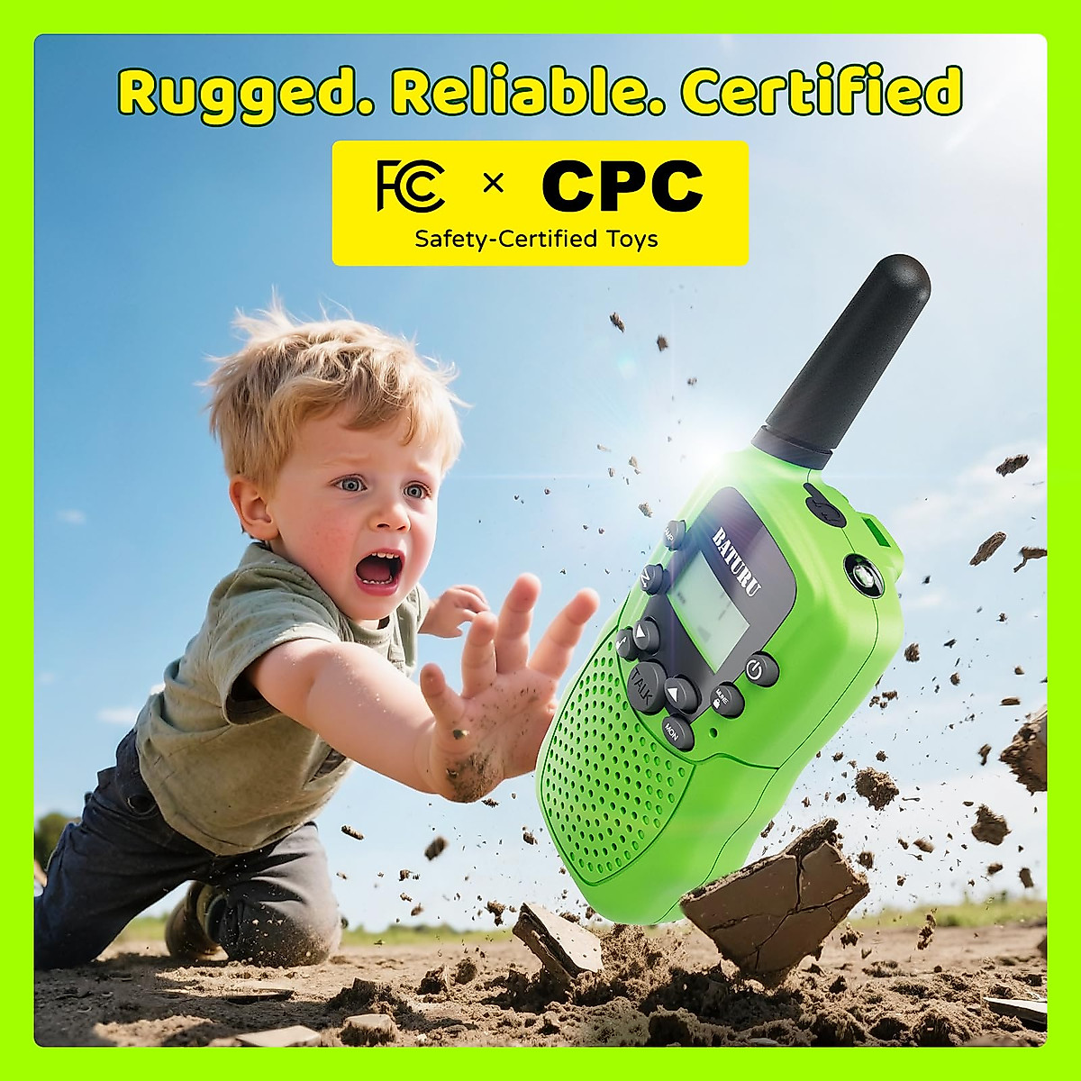 Walkie Talkies for Kids 3 Pack 3 Miles, 2 Way Radio Toys for Kids with Backlit LCD Flashlight, Christmas or Birthday Gifts for Girls and Boys Age 3-12 (Blue Pink Green)