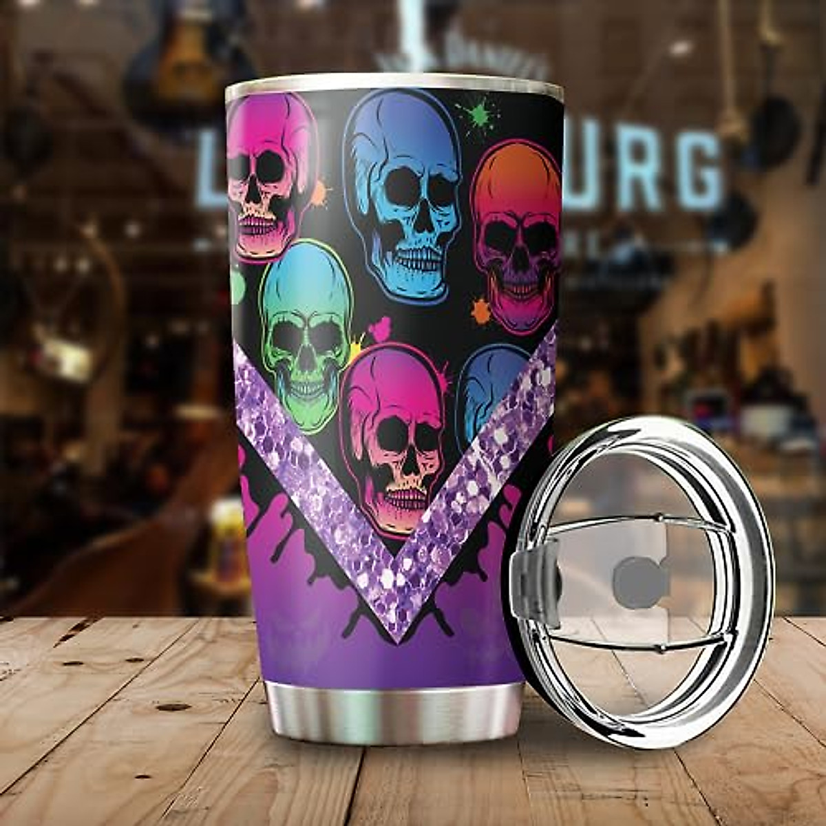 GBEELANA Personalized Name Halloween Tumbler Cup with Lid, Halloween Home Decor Kitchen Double Wall Vacuum Insulated, Stainless Steel Coffee Tumbler Cup