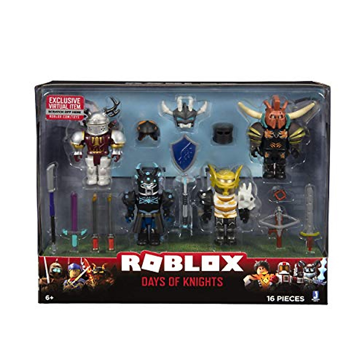 Roblox Action Collection - Days of Knight Four Figure Pack [Includes Exclusive Virtual Item]