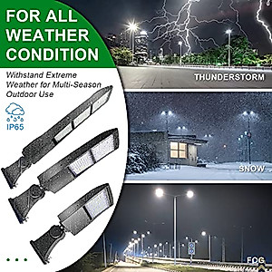 OSTEK LED Parking Lot Lights 100W - LED Shoebox Street Lighting with Dusk to Dawn Photocell 14000LM Commercial Area Road Lighting 5000K