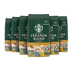Starbucks Ground Coffeeâ€”Starbucks Blonde Roast Coffeeâ€”Veranda Blendâ€”100% Arabicaâ€”6 bags (12 oz each)